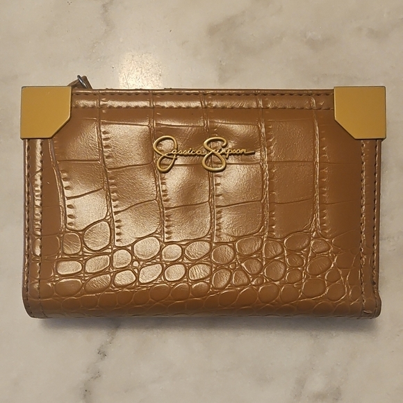 Jessica Simpson | Bags | Jessica Simpson Tan Crocembossed Wallet With ...